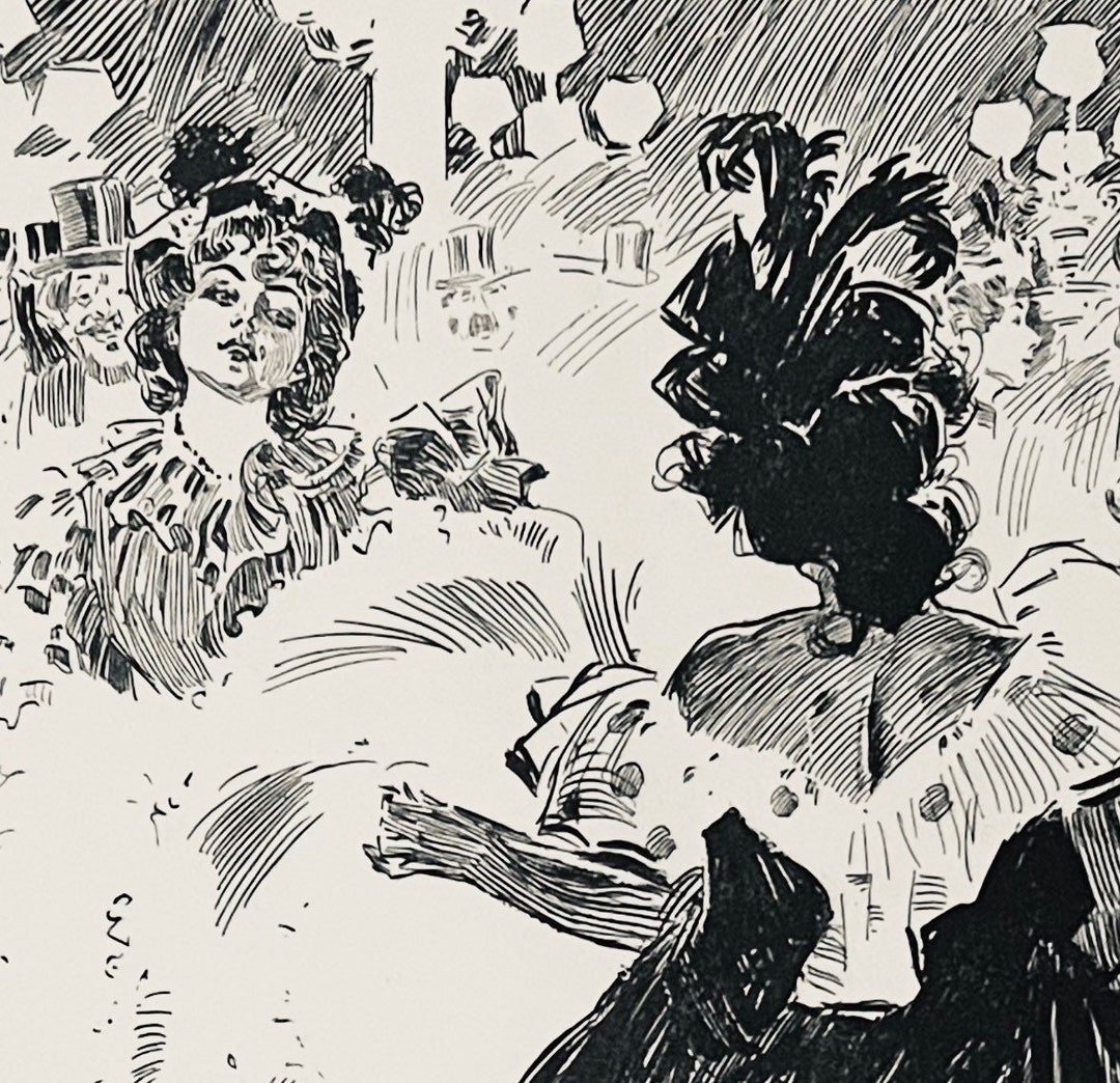 Large Format Paris Can-can Dancer, Cabaret Scene Prints Gibson Girl ...