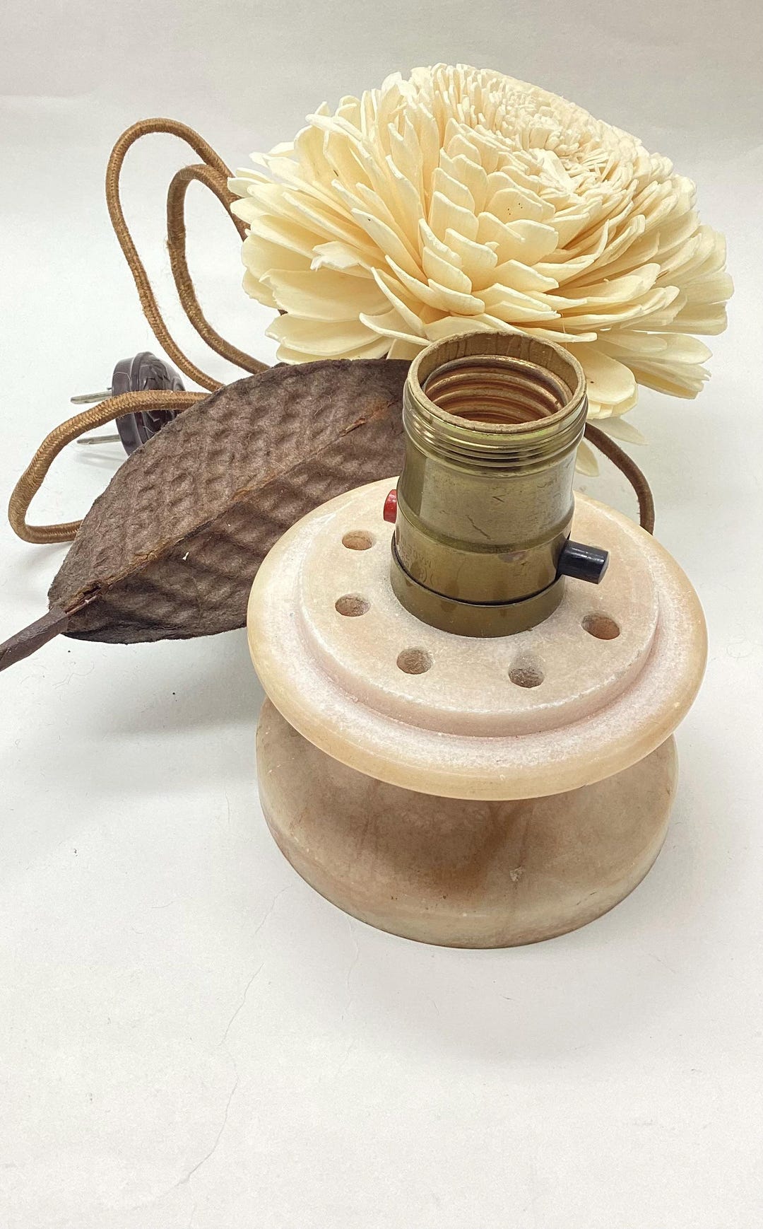 Midcentury Modern Alabaster Lamp Base Electrified and Working - Etsy