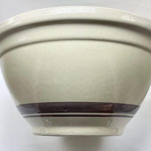 Large 12" Mccoy Ovenware Mixing Bowl - Cream With Chocolate Brown ...