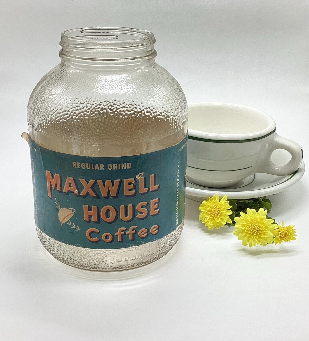 Mid-century Blue-label Maxwell Howell Glass Coffee Jar - Etsy