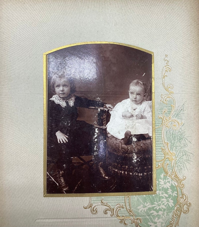 Victorian Celluloid Photo Album With 7 Cabinet Cards of Women and ...