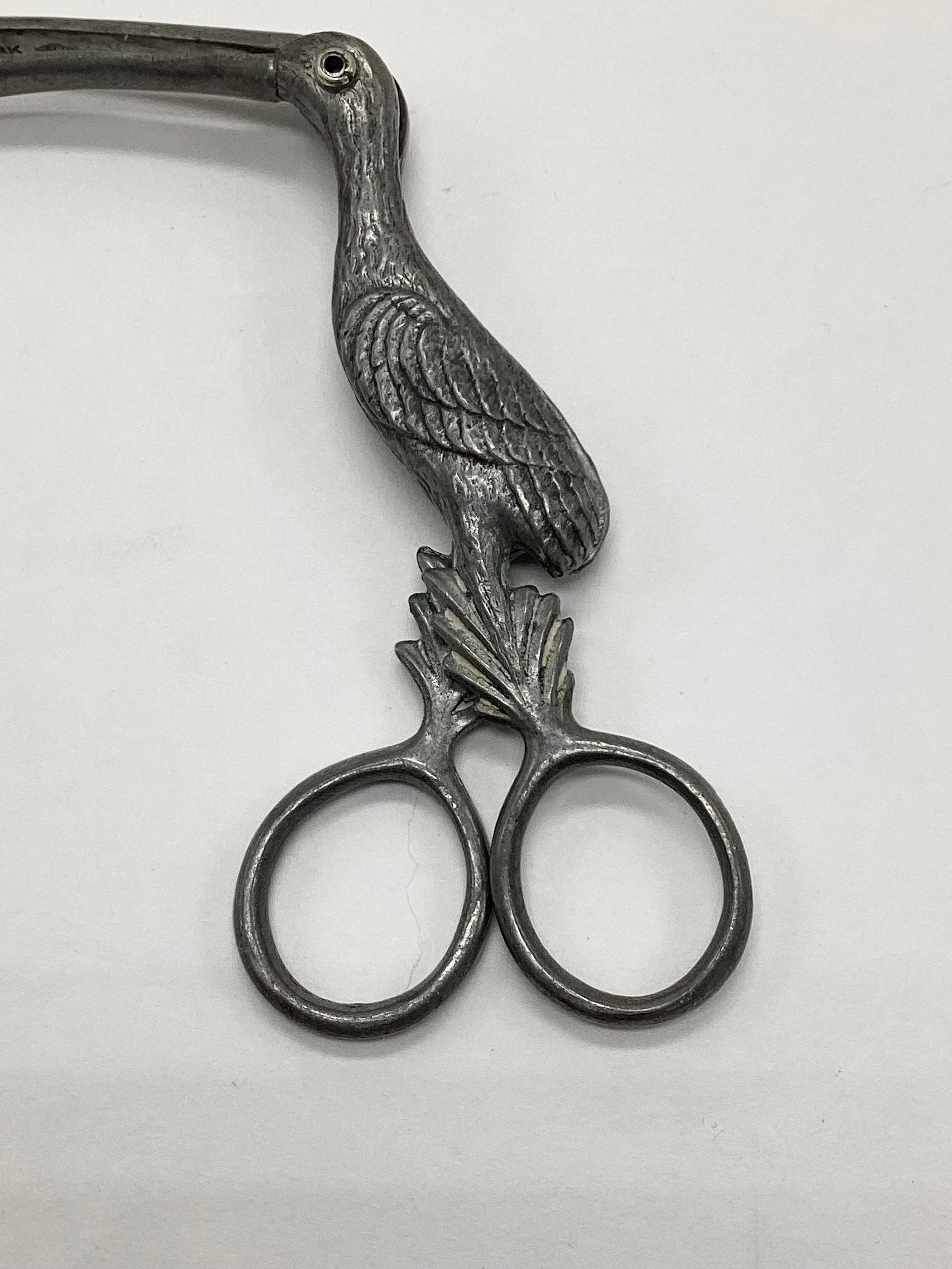 Victorian Stork Umbilical Cord Clamp Original Marked Denmark Silver ...