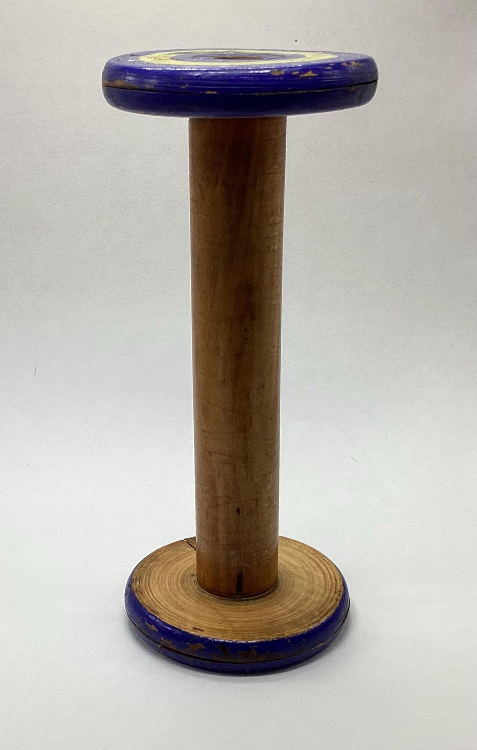 Large Vintage English Industrial Sewing Bobbin or Spindle - Blue and ...