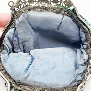 Edwardian - 1920s Microbeaded Purse With Intricate Metal Basket Clasp ...