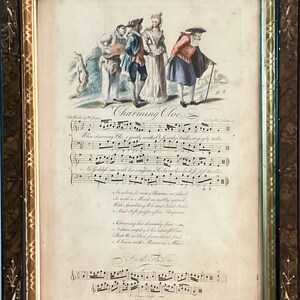 1700s Georgian Illustrated Sheet Music With Lyrics - Hand-carved Frame ...