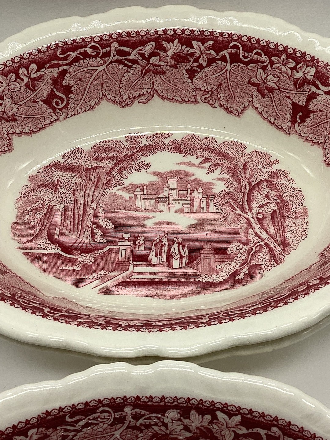 Ironstone Red Transferware Mason's Vista England Oval Serving Dishes - Etsy