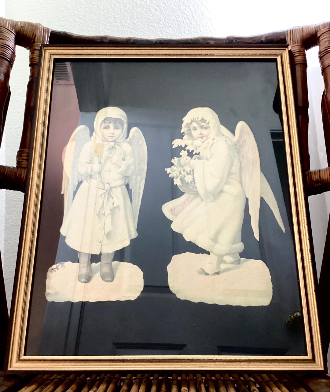 Framed Victorian Christmas Diecut Snow Angels - Etsy