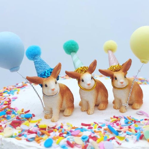 Bunny Rabbit Cake Topper Happy Birthday - Etsy
