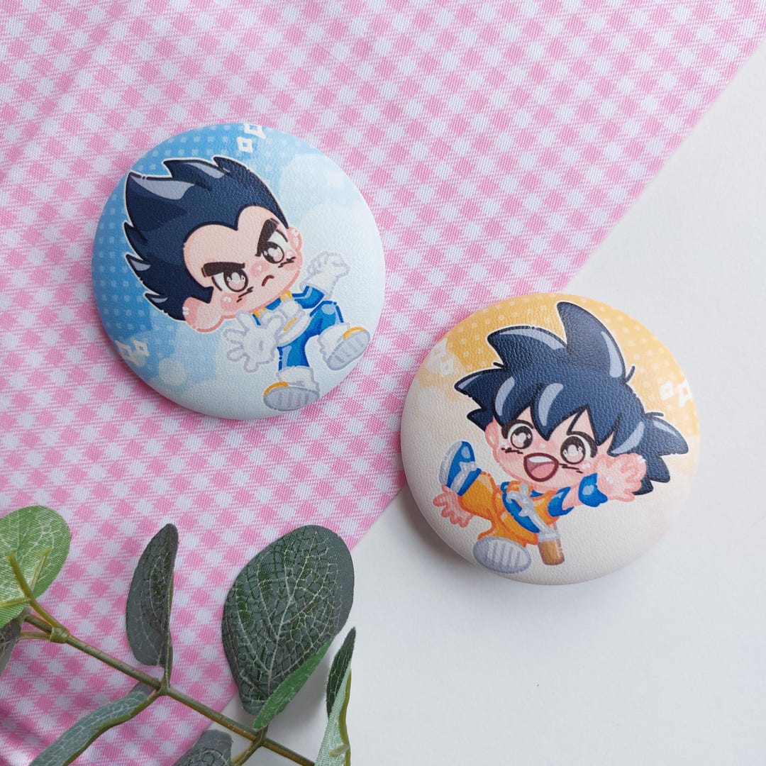 DB Daima Goku Vegeta Fake Leather Button Pins Anime DBZ Budokan GT - Etsy