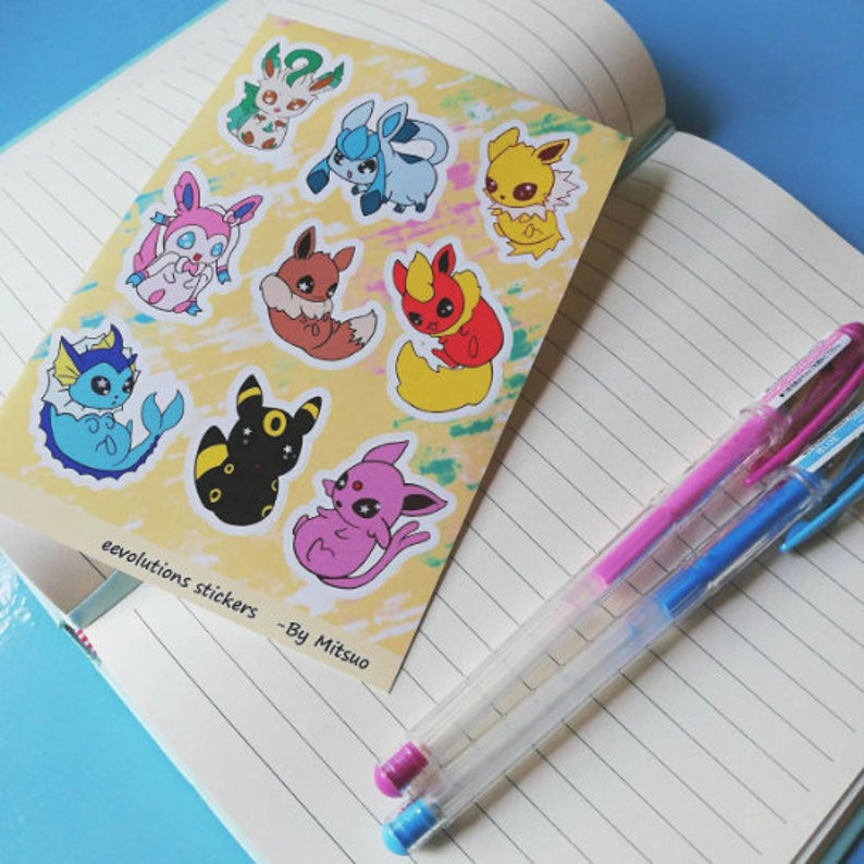 Pokemon Eeveelutions Bullet Journal Sticker Sheet - Etsy