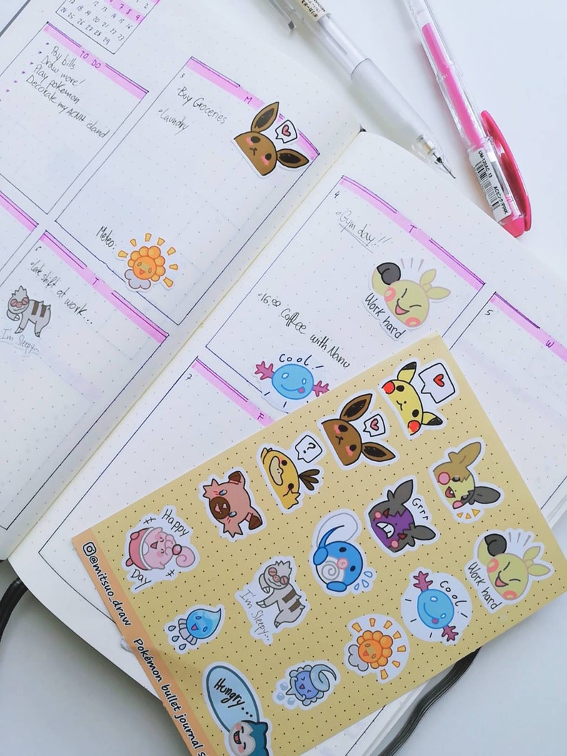 Pokemon Eeveelutions Bullet Journal Sticker Sheet - Etsy