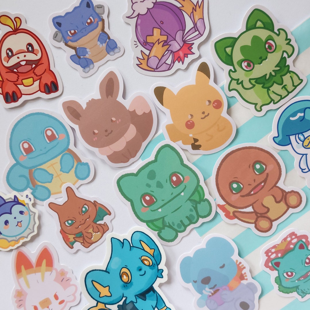 Pokemon Sticker Pikachu Starter Charizard Bulbasaur Shinx Eevee - Etsy