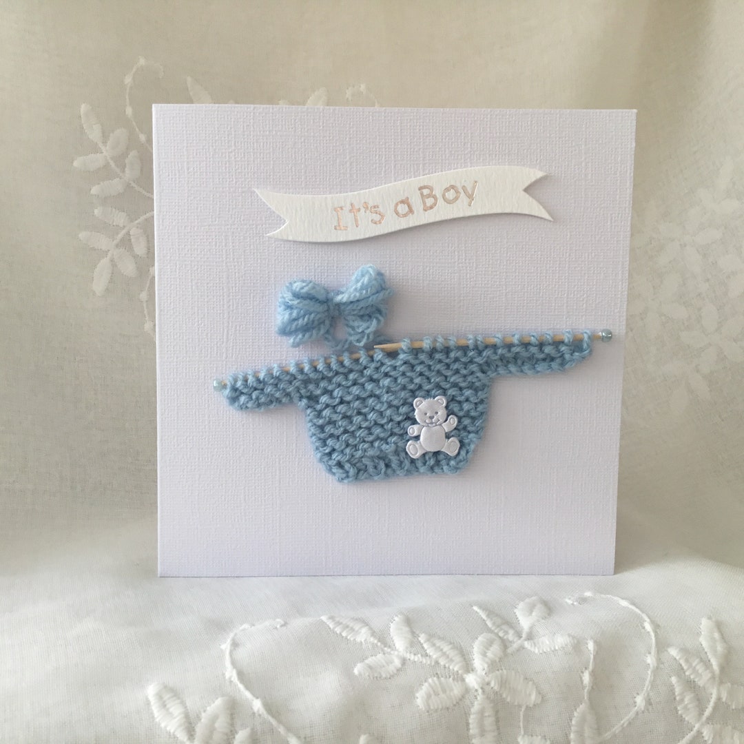 New Baby Boy Card, Its a Boy, Handmade Baby Boy Card, Tiny Blue Jumper ...