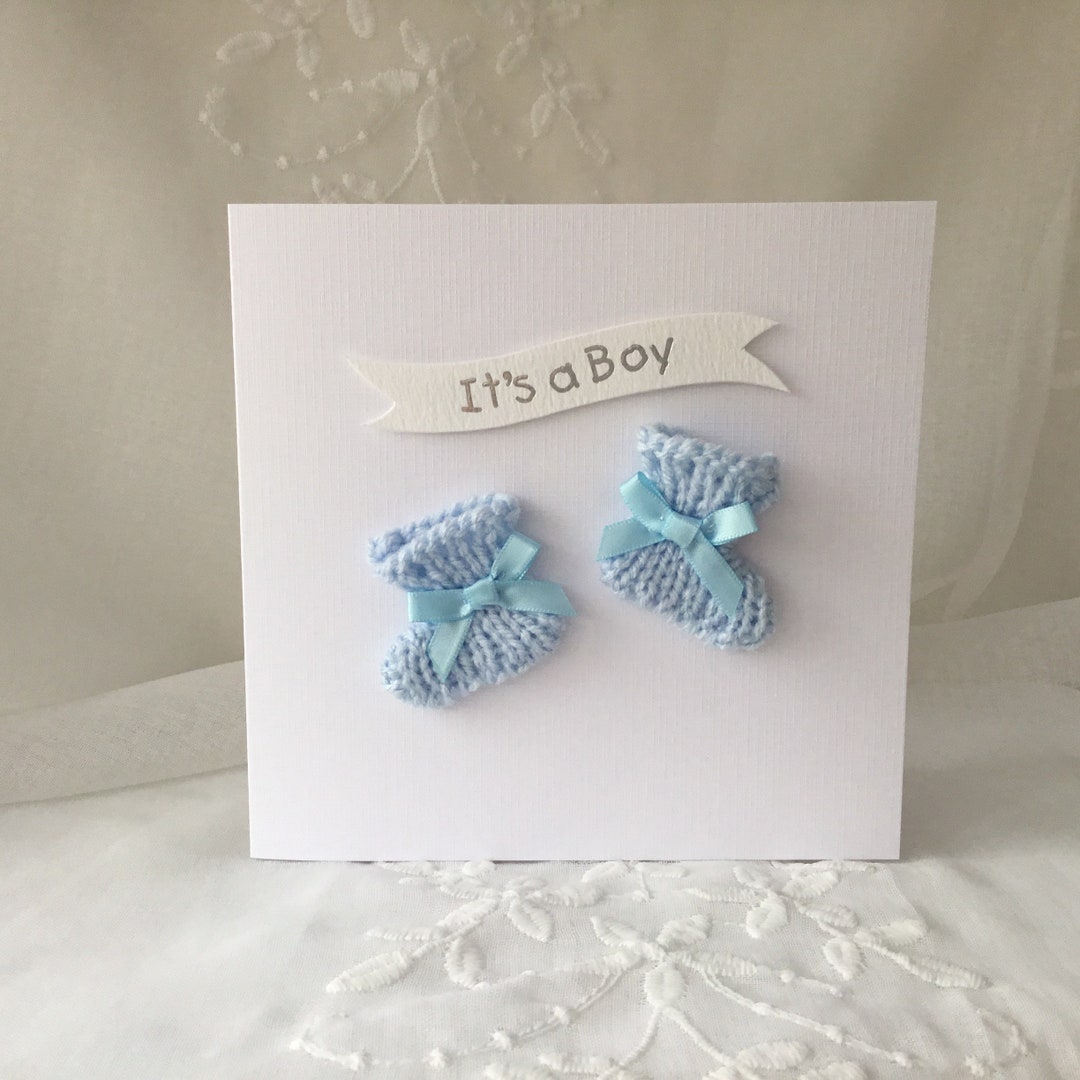 New Baby Boy Card, Its a Boy, Congratulations a New Baby Son, Blue ...