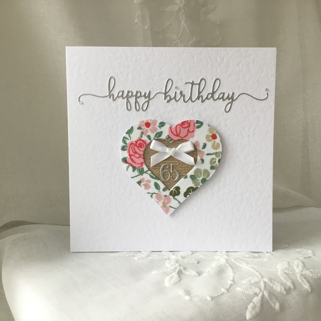 65th Birthday Card for Female, Handmade Card, Congratulations 65th ...