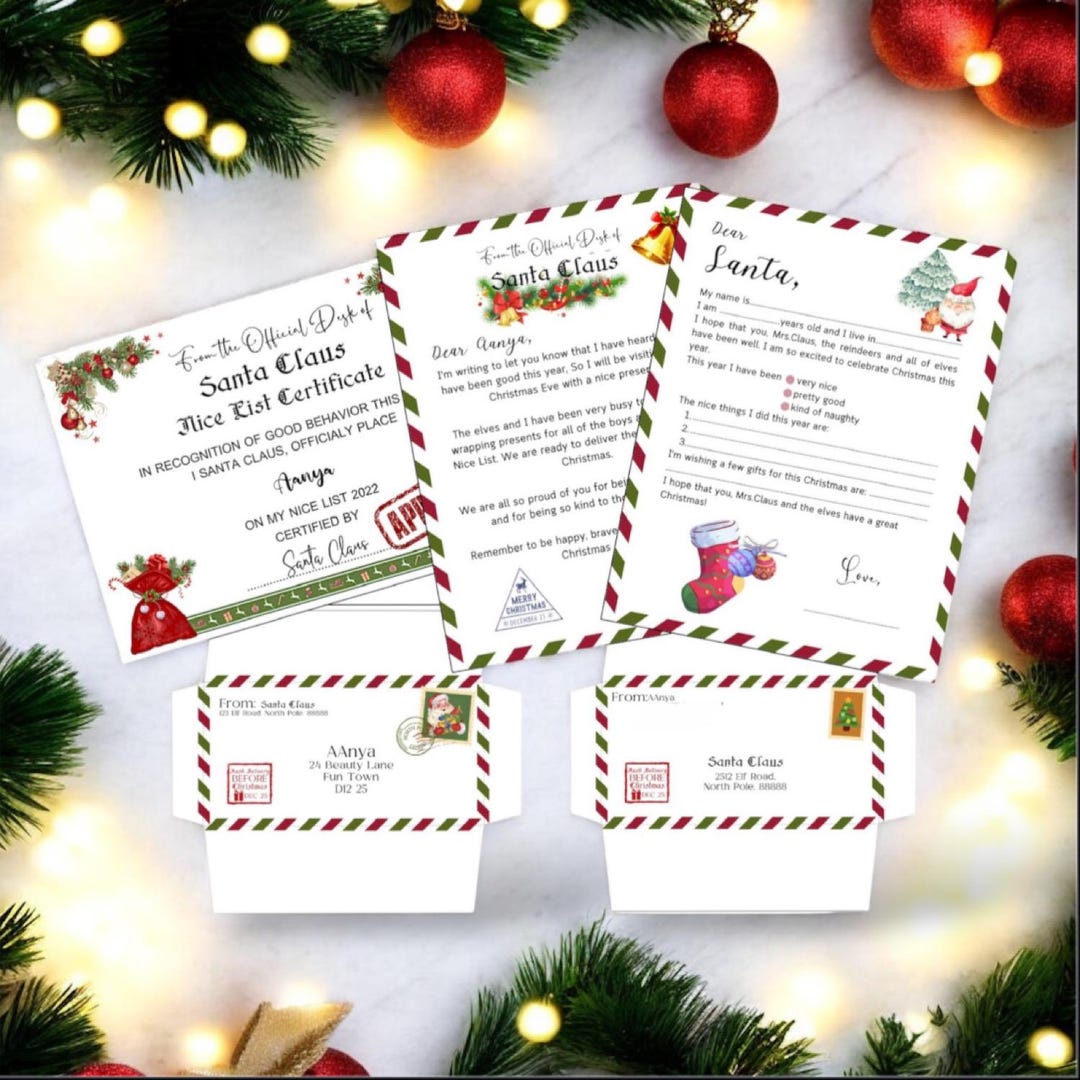 Personalised Santa Letter Pack | Christmas Letter Kit for Kids | Nice ...