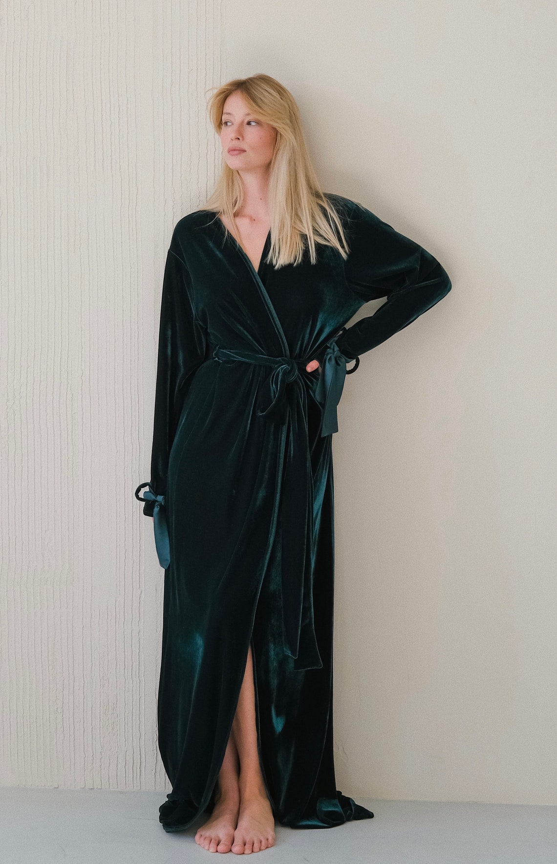 Velour Long Robe Velvet Robe Warm Robe Long Robe | Etsy