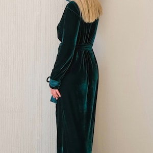 Velour Long Robe | Velvet Robe | Warm Robe | Maxi Velour Dress | Women ...