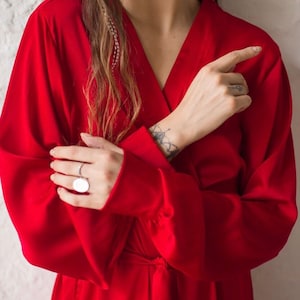 Silk Long Robe | Women's Silk Maxi Robe | Red Dress | Wedding Silk Robe ...