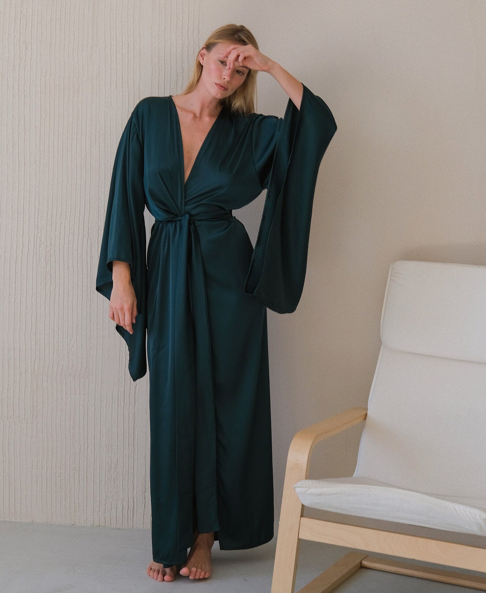 Kimono Sleeves Long Robe |women's Long Robe | Bridesmaid Robe | Kimono ...