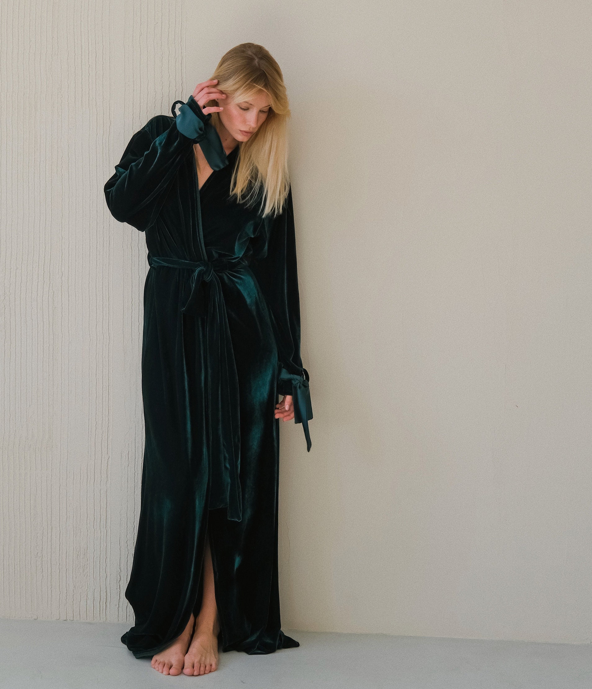 Velour Long Robe Velvet Robe Warm Robe Long Robe | Etsy