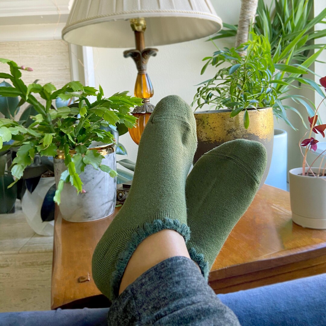 Handcrafted Comfy Wool Slipper Socks With Grips | Large | 9 Color ...