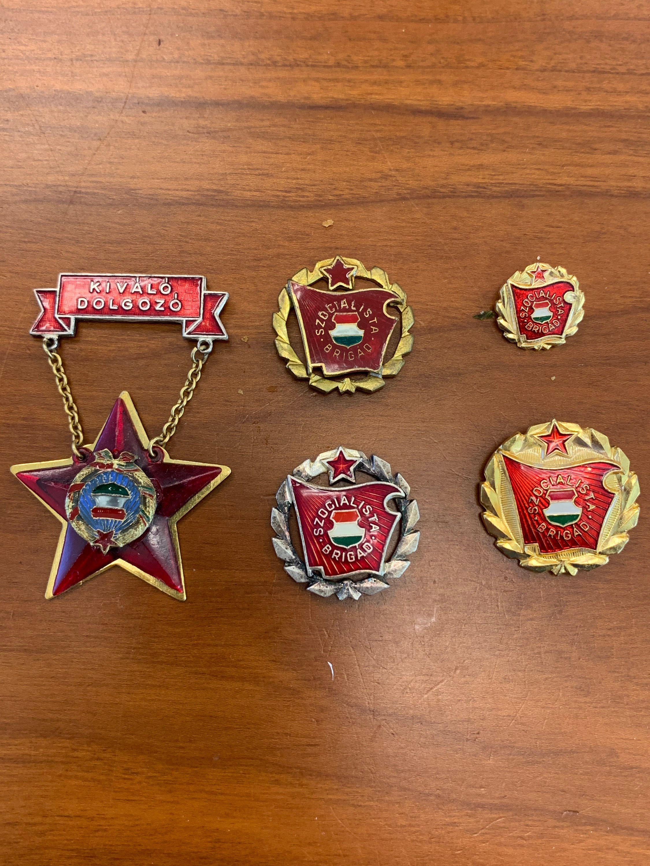 Vintage 1950s Hungarian Socialist Badges, Excellent Worker Collection ...
