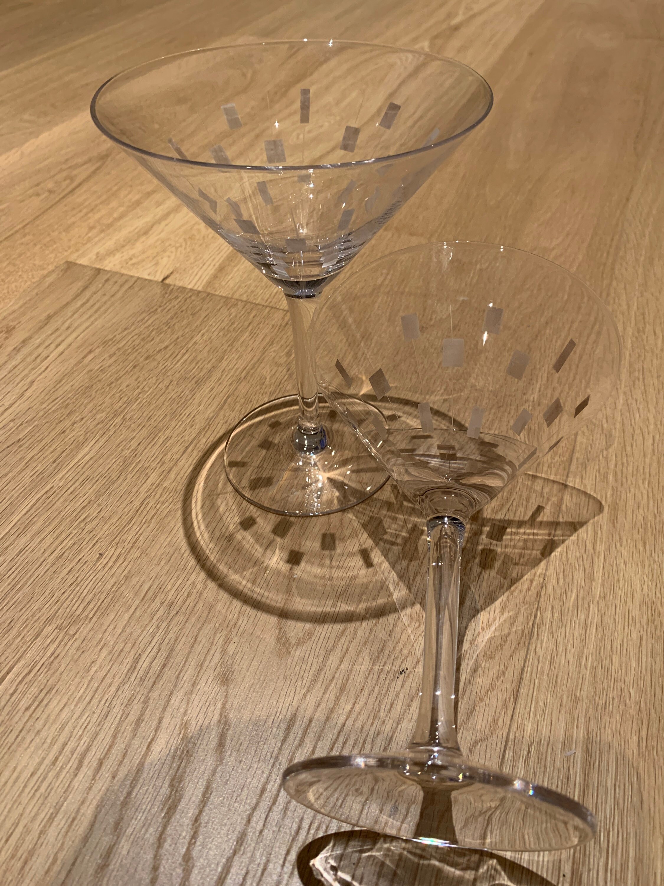 MCM Martini Glasses 1960s Wide Flair Retro Design Radial Rectangle ...