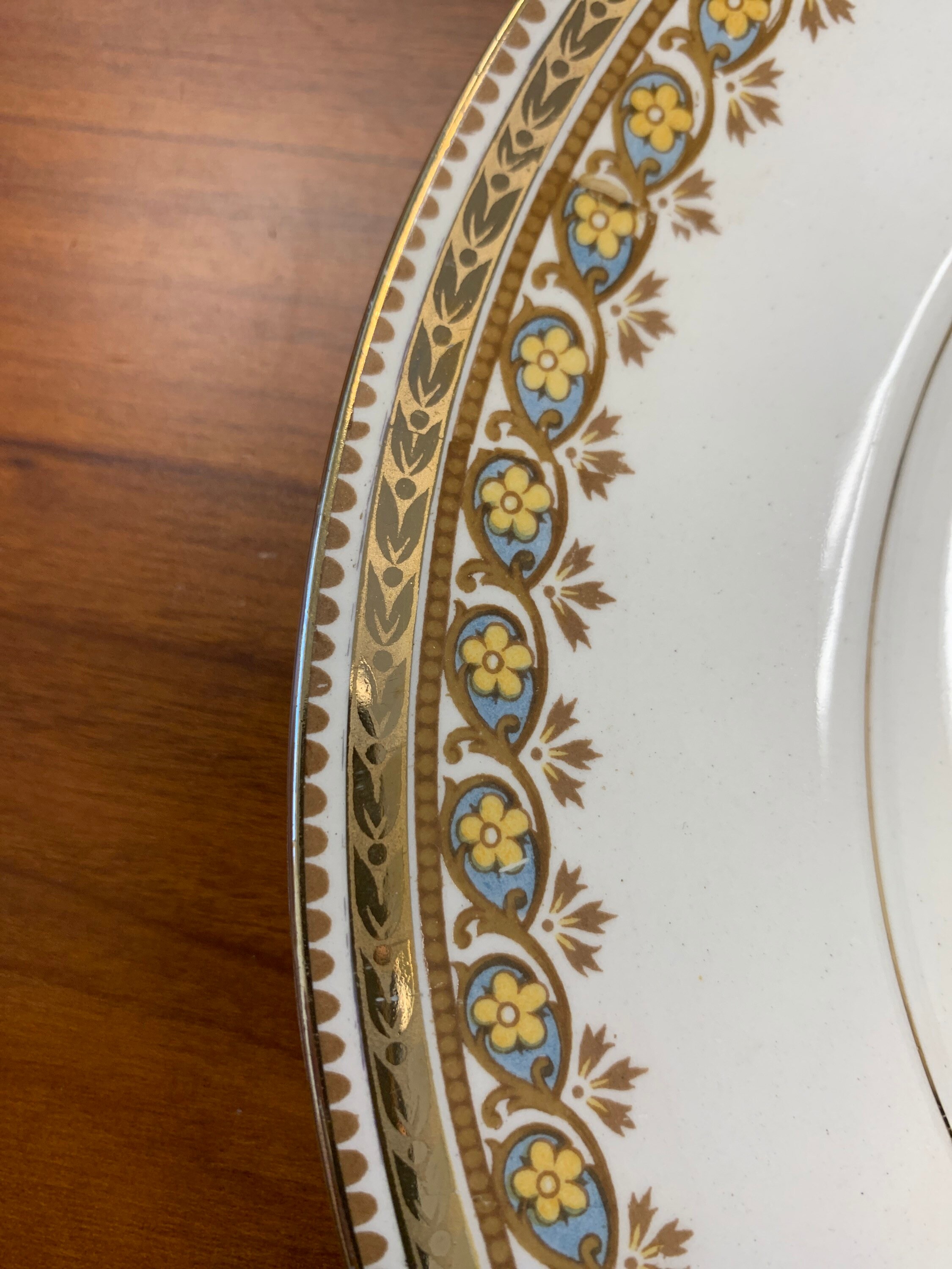 John Maddock Sons Dinner Plate CLYDE 1946 Gold Gilt Yellow Floral - Etsy