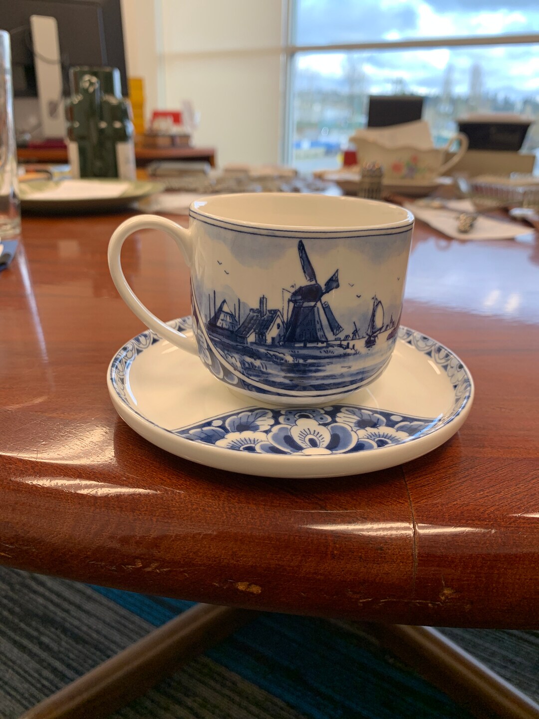 Delft Tea Cup Saucer Heiden Delfts Blauw Blue Netherlands Decor ...