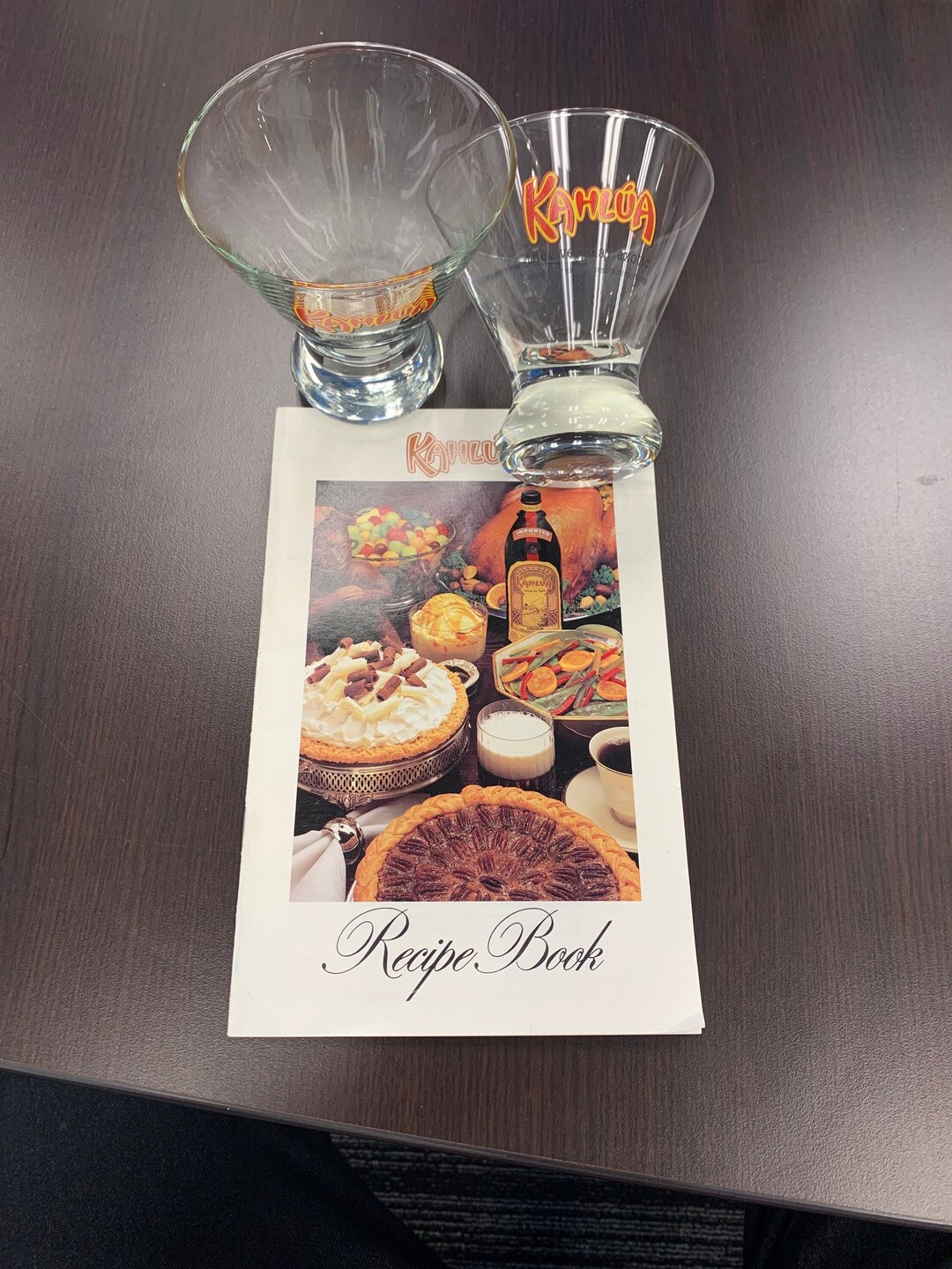 Two Vintage Kahlua Glasses With 1986 Kahlua Cocktail Recipe Book Retro ...