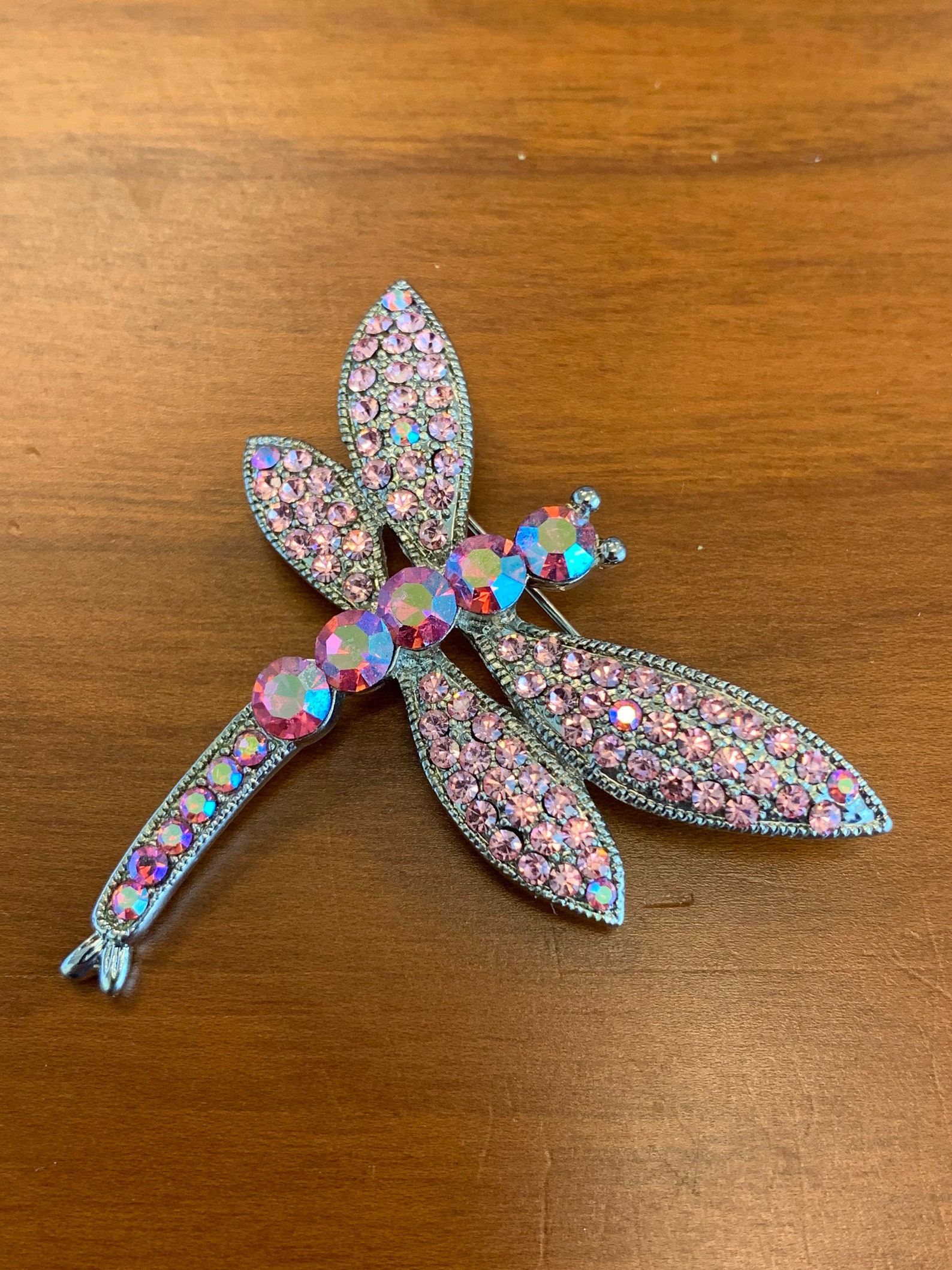 Pink Rhinestone Dragonfly Brooch Vintage - Etsy