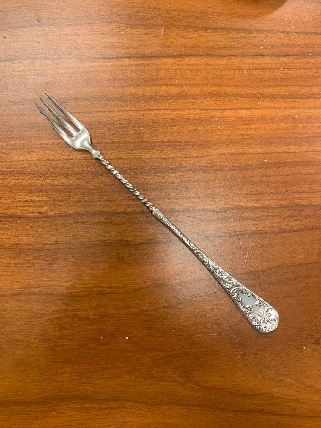 Pickle Fork Vintage Crown Silver Co A7 1900 Tri Prong Christine Pattern ...