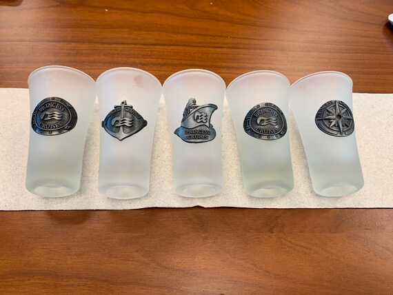 Princess Shot Glasses Frosted Pewter Medallion Relief Symbols - Etsy