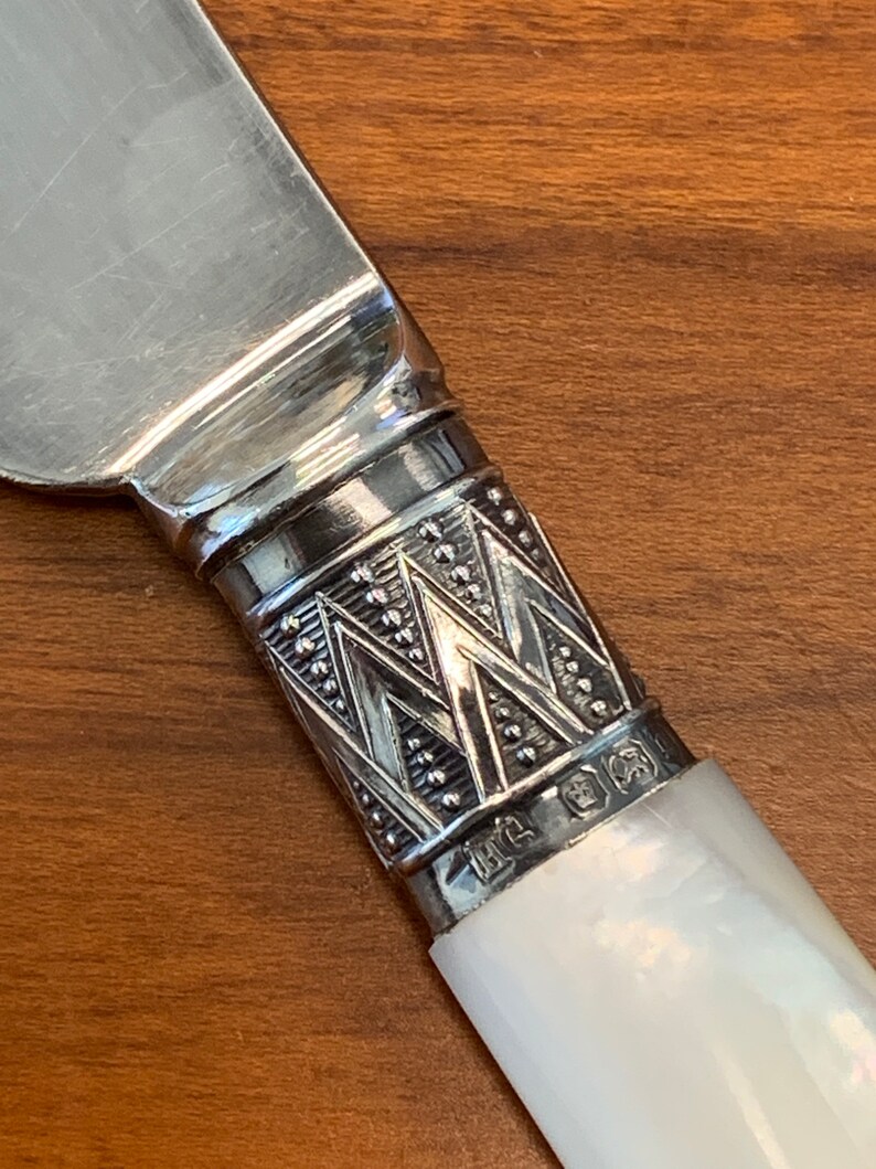 Rare 1899 Butter Knife Sheffield Sterling Hilt Hallmarked Henry Greaves ...