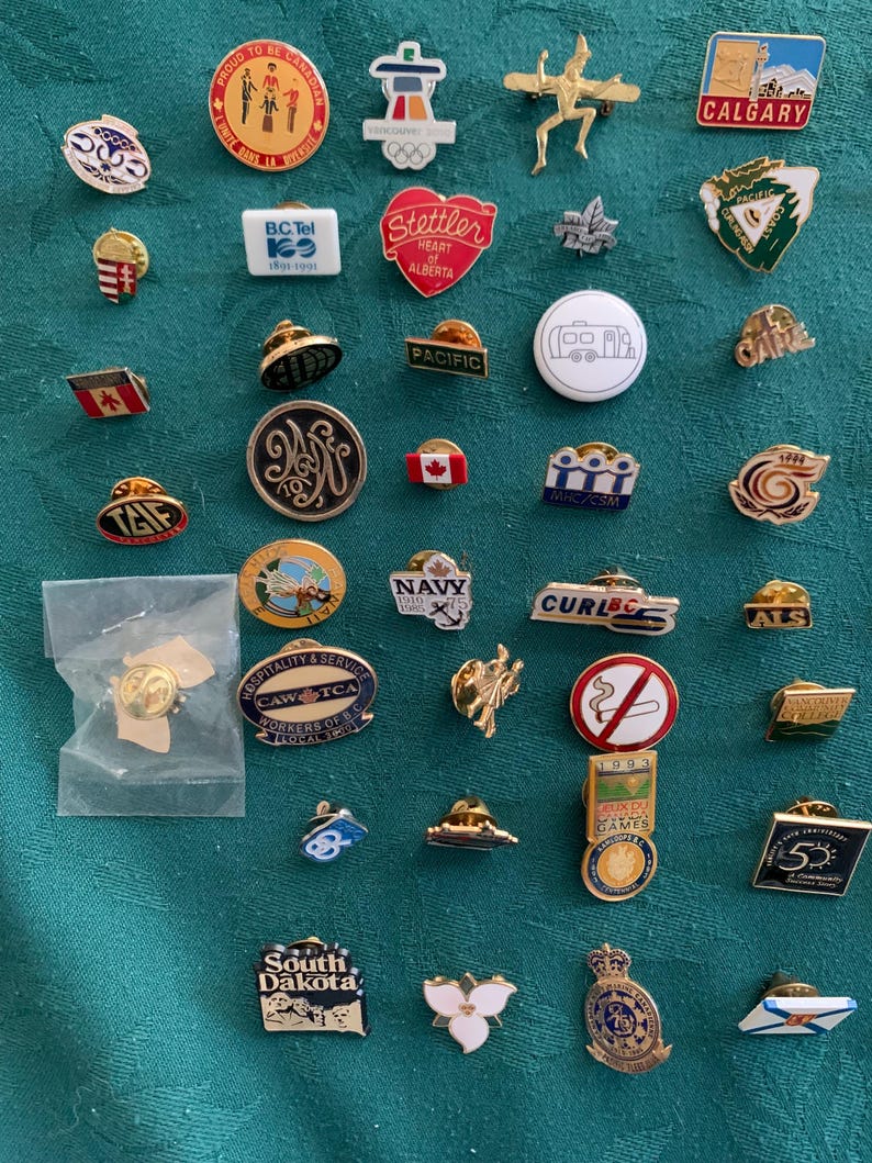 Assorted Pin Collection Older 1990’s 1980’s Alberta BC 102 Pins - Etsy