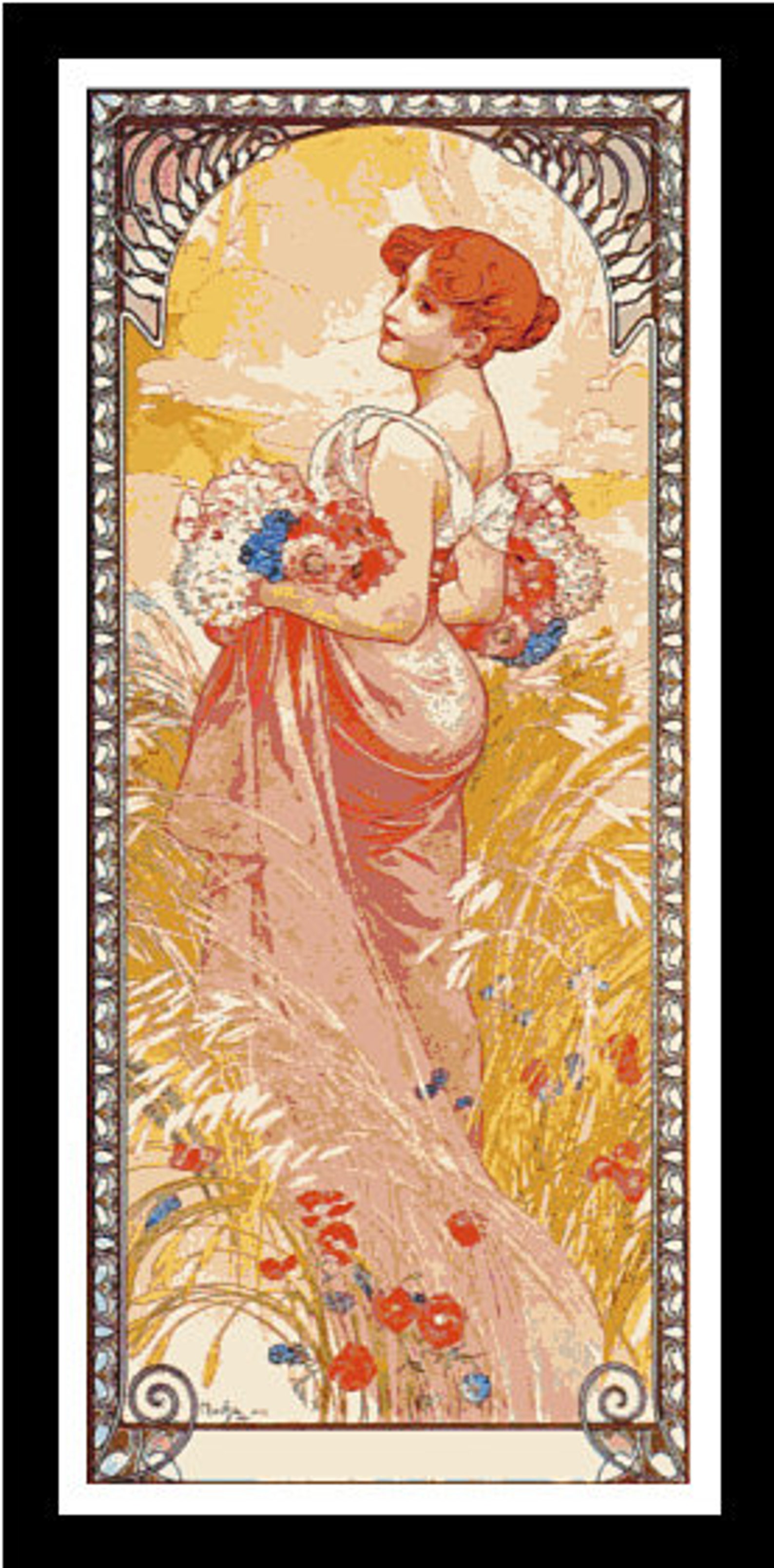 Summer (from the Four Seasons) - Alphonse Mucha - PDF Cross Stitch ...