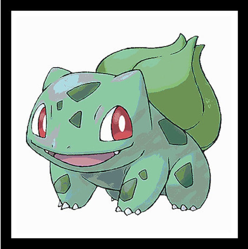001 Bulbasaur PDF Cross Stitch Pattern - Etsy