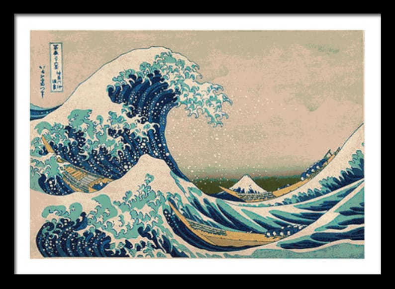 The Great Wave of Kanagawa (1831) - Hokusai - PDF Cross Stitch Pattern ...
