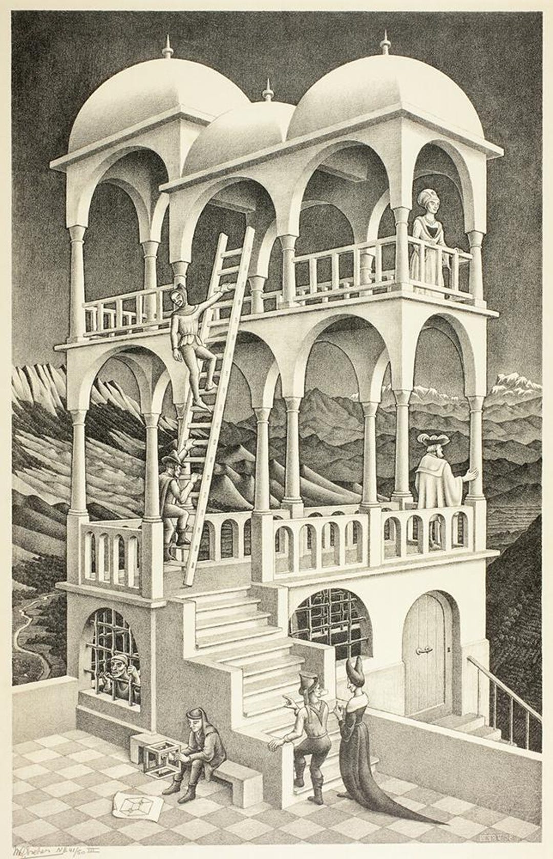 Belvedere (1958) - M.C. Escher - PDF Cross Stitch DIGITAL Pattern - Etsy