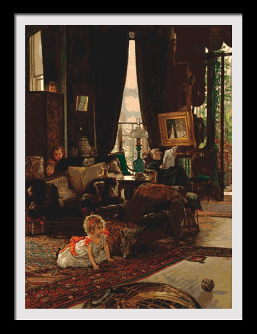 Hide and Seek (c.1880-1882, James Tissot) - PDF Cross Stitch DIGITAL Pattern - Etsy