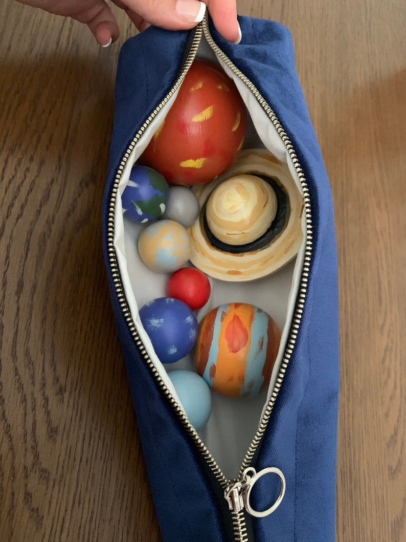 Hand Painted Wooden Solar System Figures Montessori Planets - Etsy UK