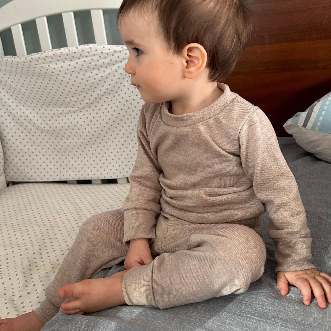 100% Merino Wool Kids Pajama Set – Thermoregulating Unisex Sleepwear ...