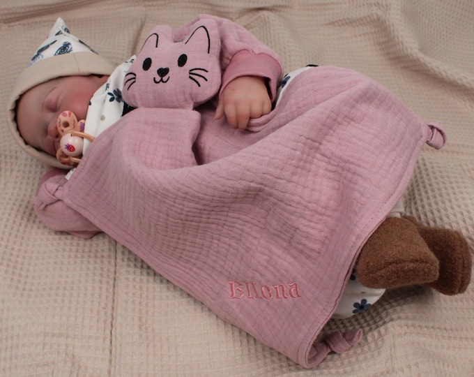 Personalized Baby Lovey Cat, Soft Baby Comforter With Name, Organic ...