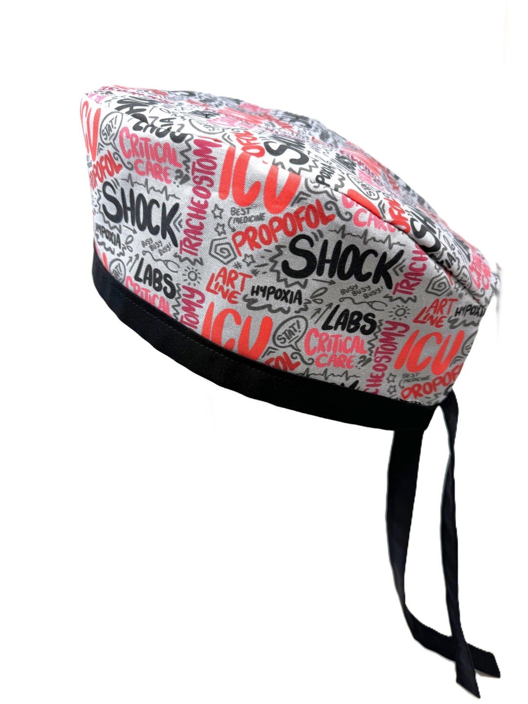 ICU Chatter in Gray Lined Surgical Scrub Cap for Men and Women - Etsy