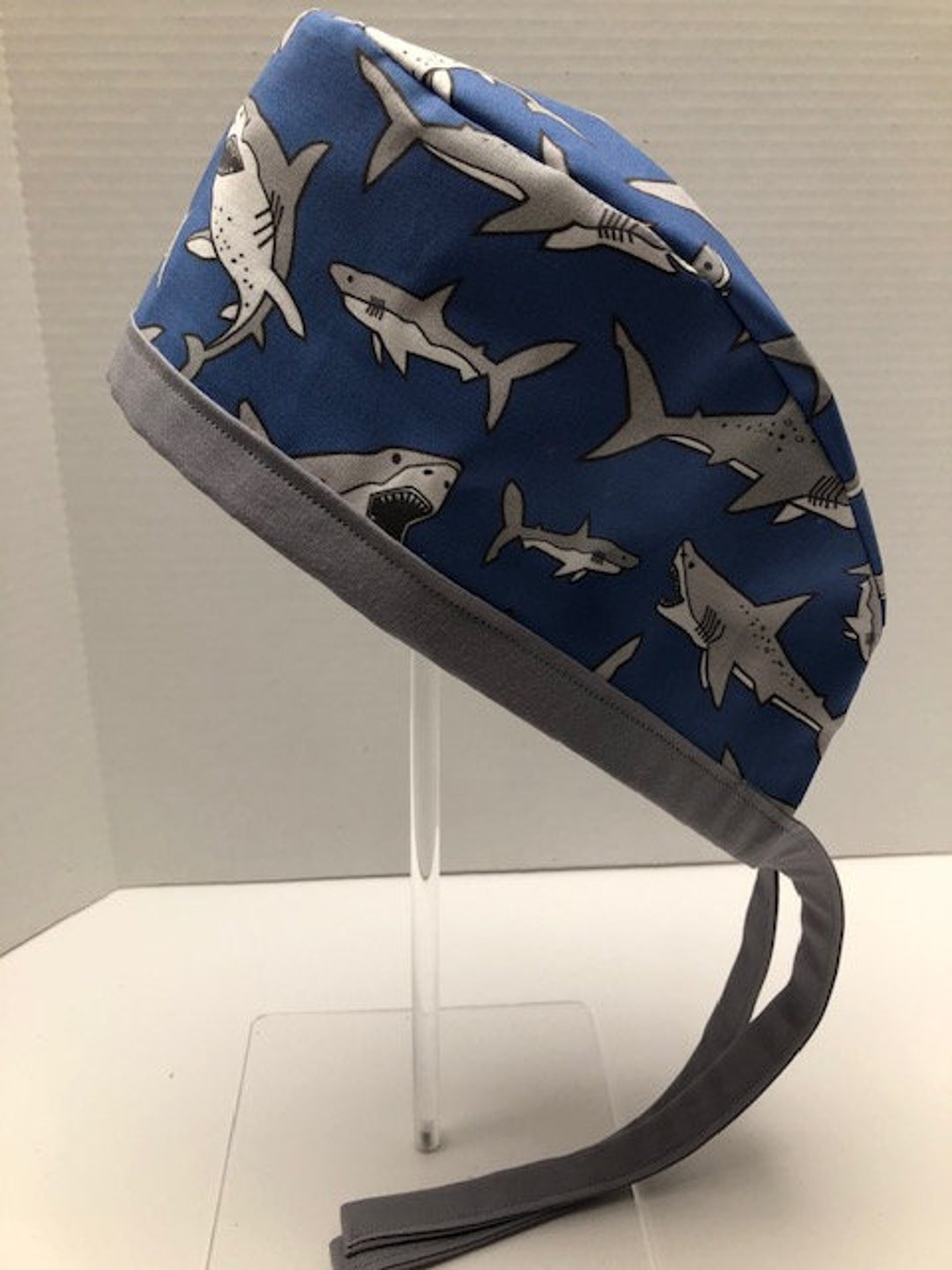 Shark Frenzy Lined Surgical Scrub Cap for Men and Women - Etsy