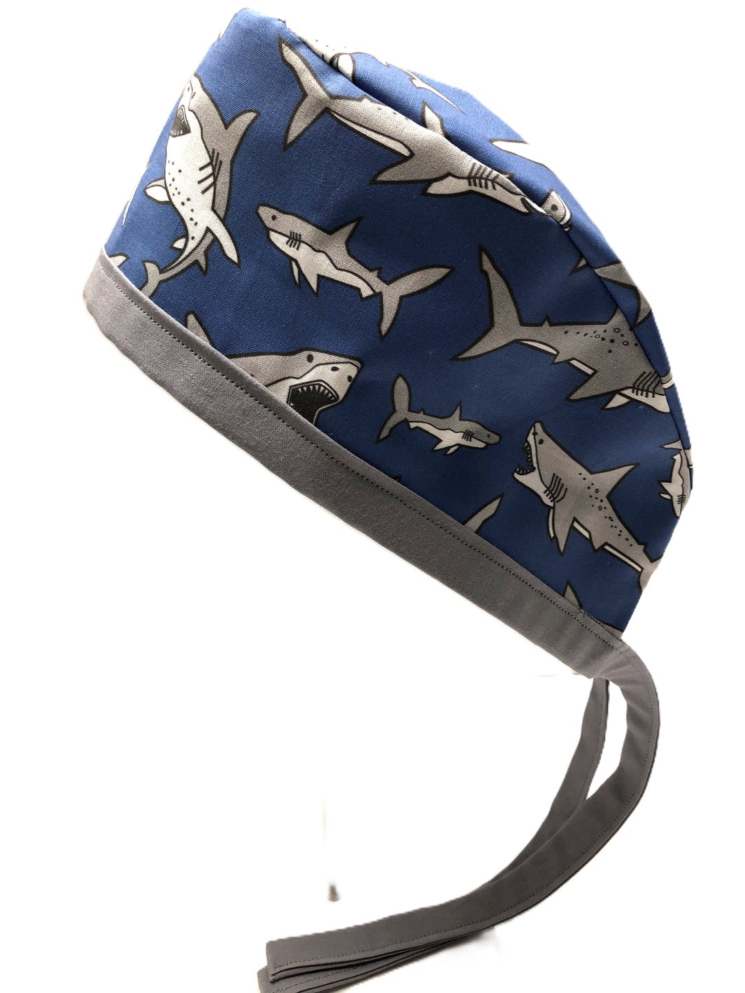 Shark Frenzy Lined Surgical Scrub Cap for Men and Women - Etsy