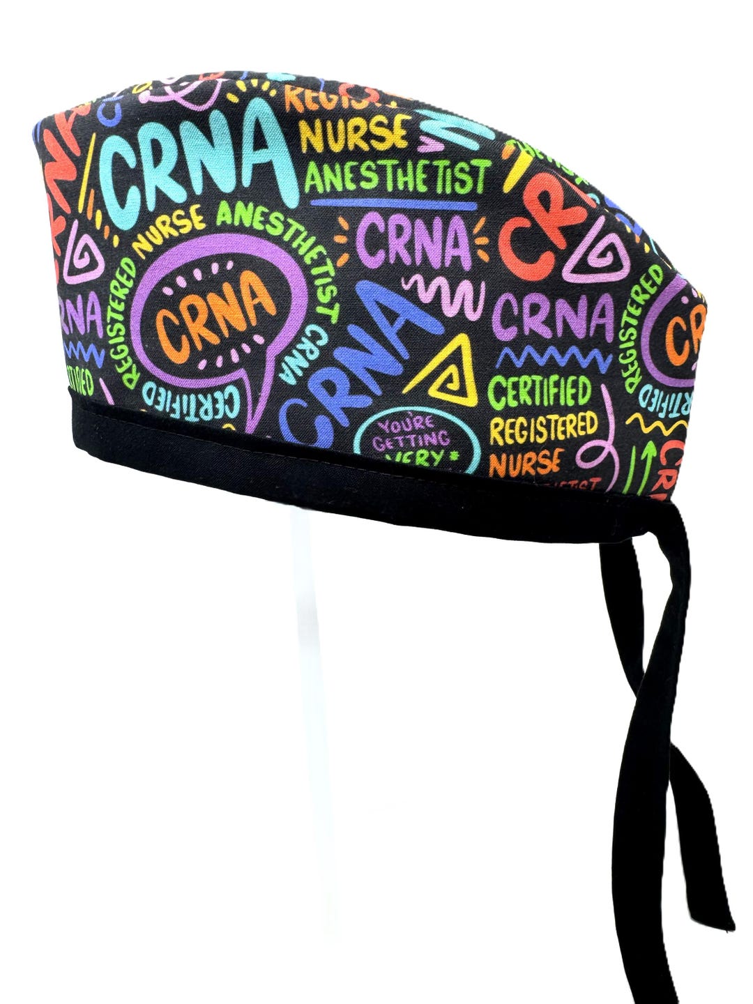 CRNA Rainbow Lined Surgical Scrub Cap for Men and Women - Etsy