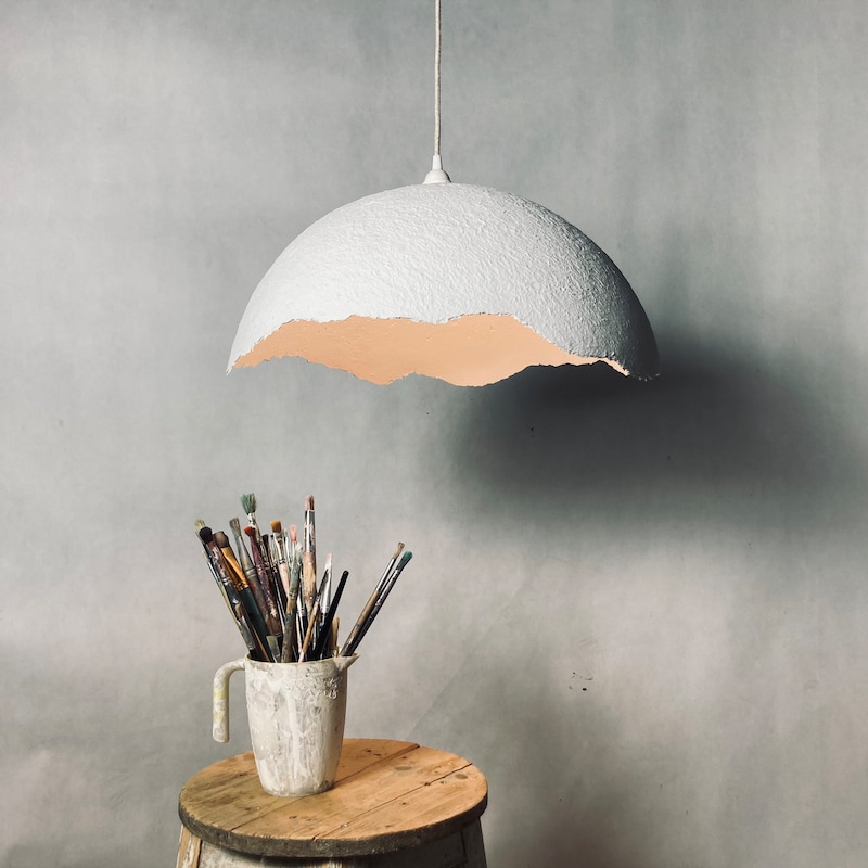 Paper Mache Lamp - Etsy