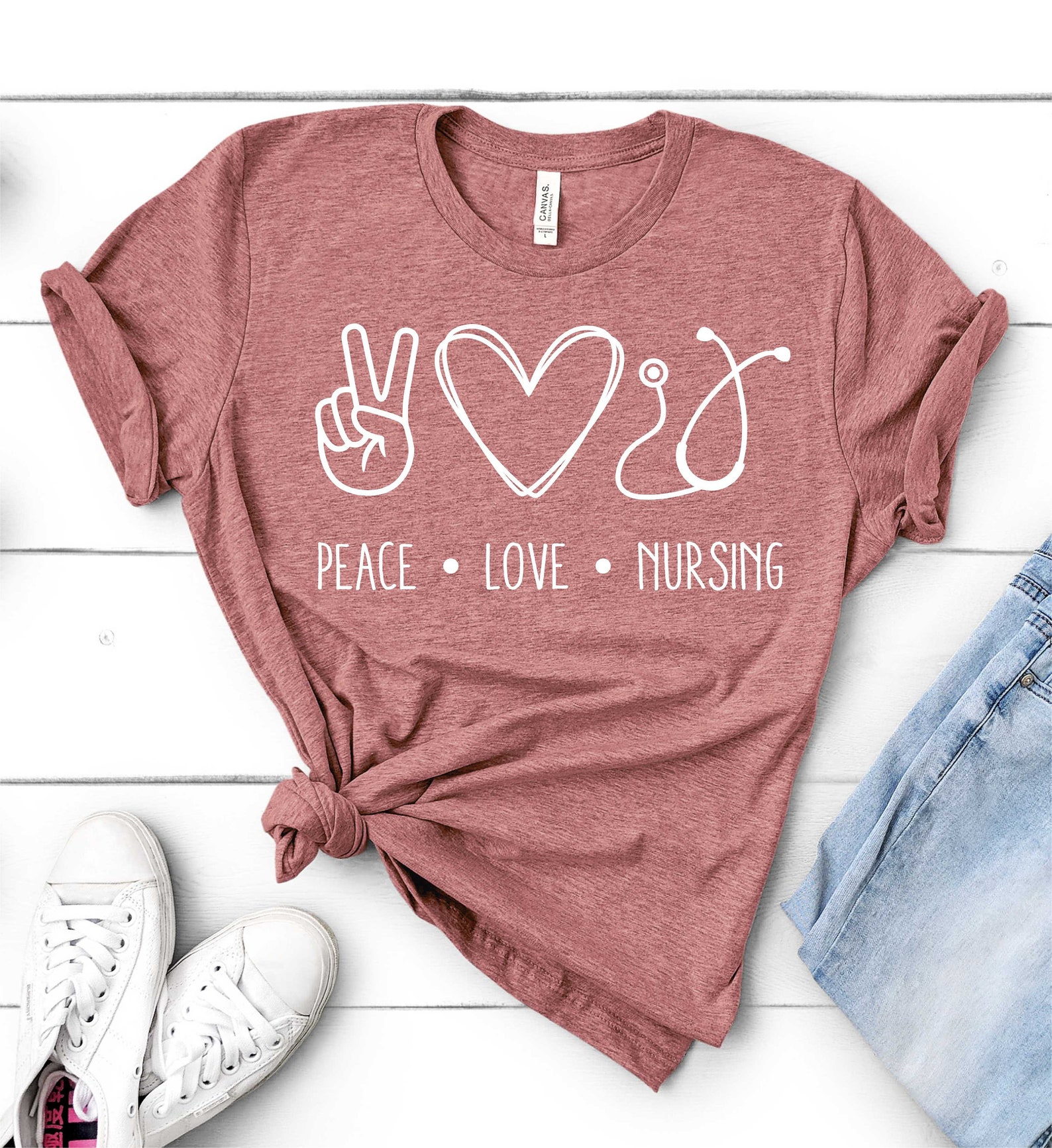 Nurse Shirt, Peace Love Nursing Shirt, Nursing, Nursing School Tshirt ...